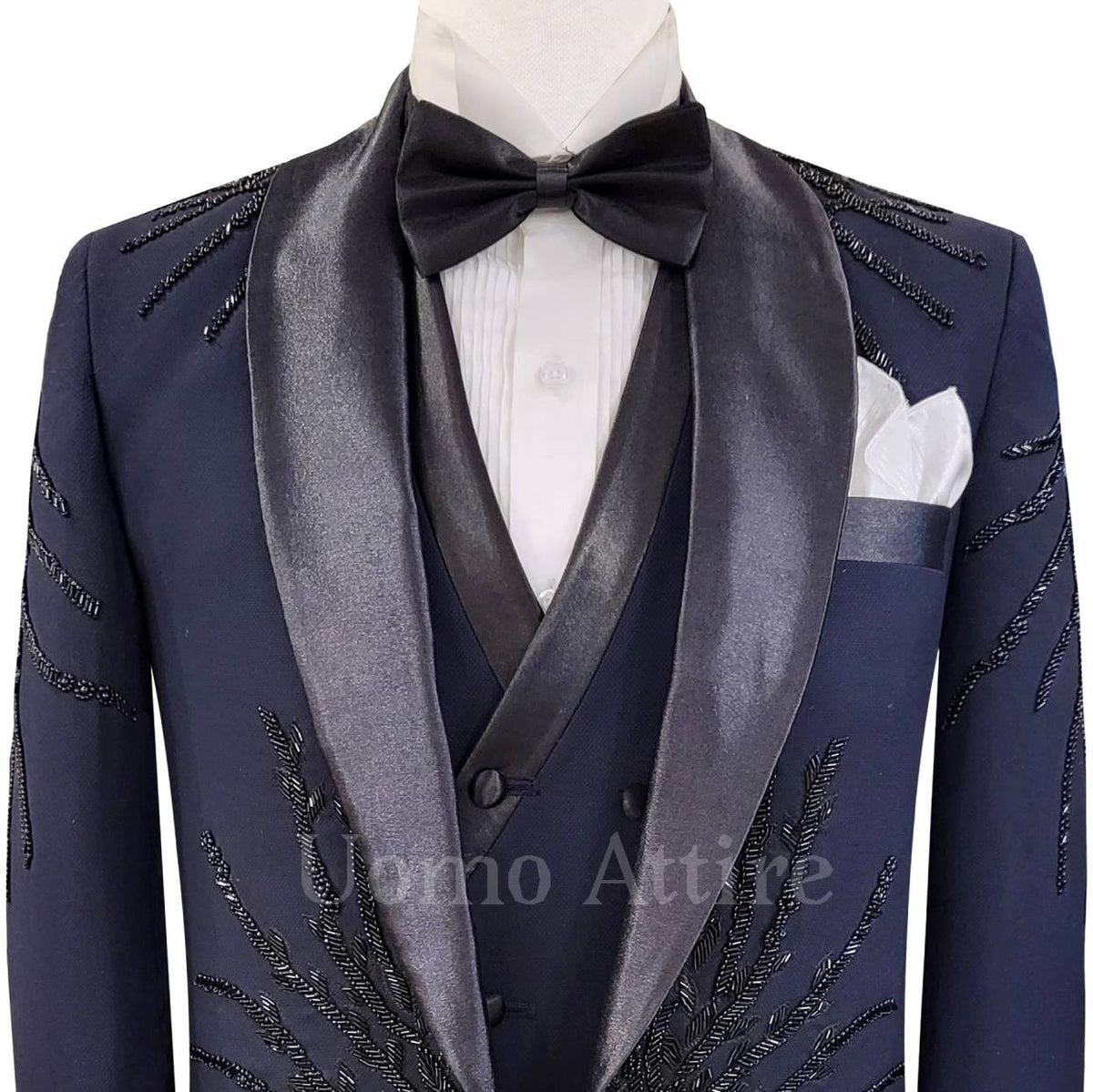Shawl Collar Navy Blue Groom Tuxedo Suit for Men – Uomo Attire Shawl Collar Navy Blue Groom Tuxedo Suit for Men – Uomo Attire
