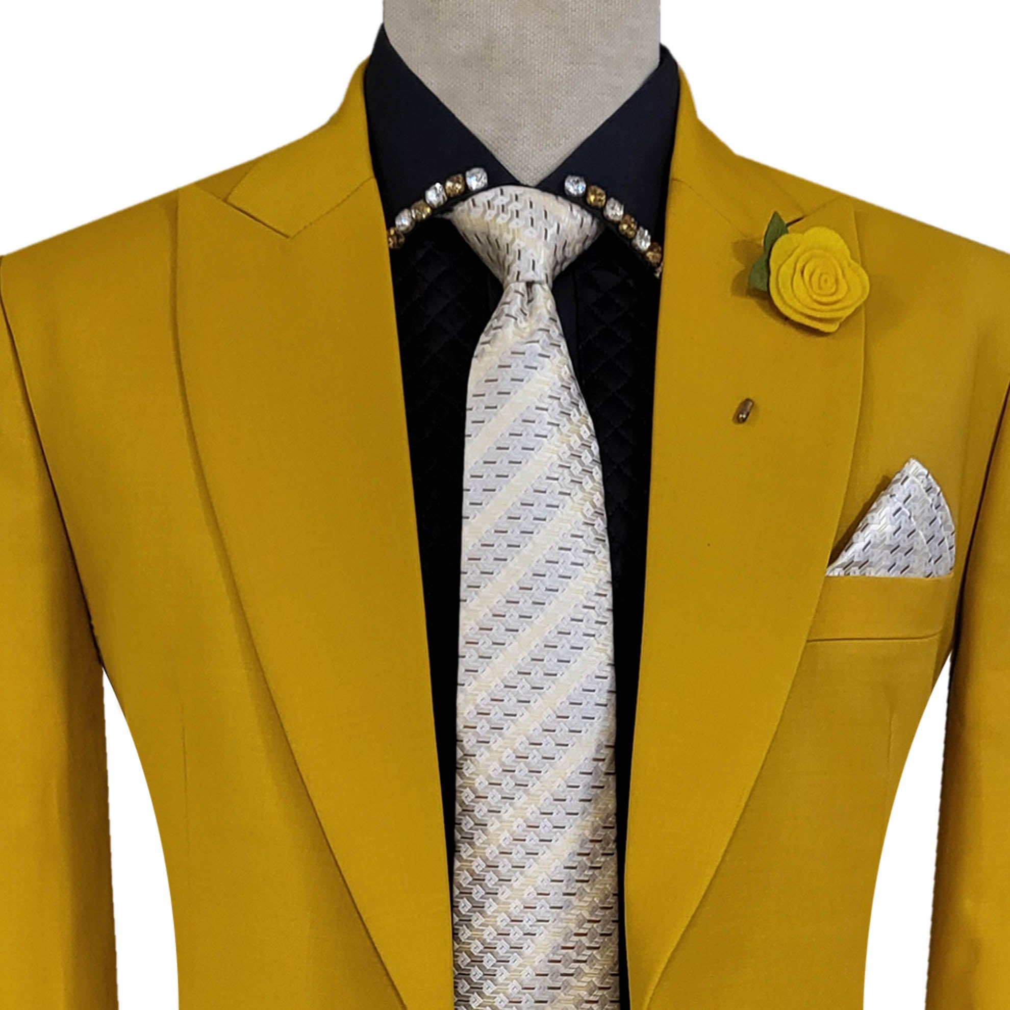 Custom-Made Italian Yellow Two-Piece Suit – Uomo Attire