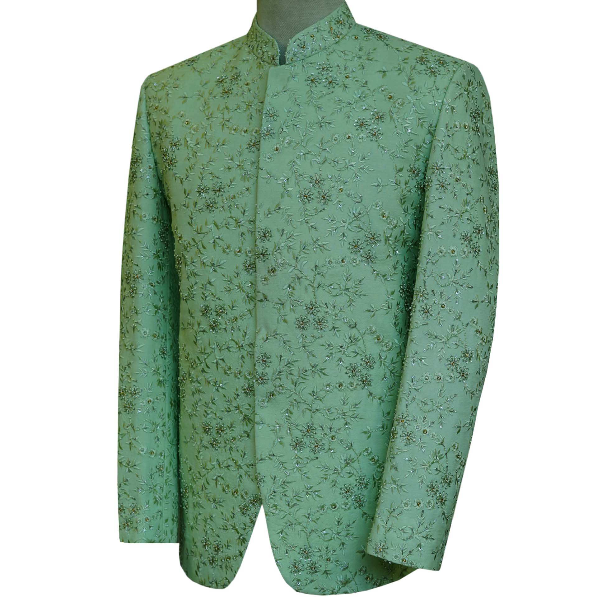Custom made ice-blue color prince coat for wedding – Uomo Attire