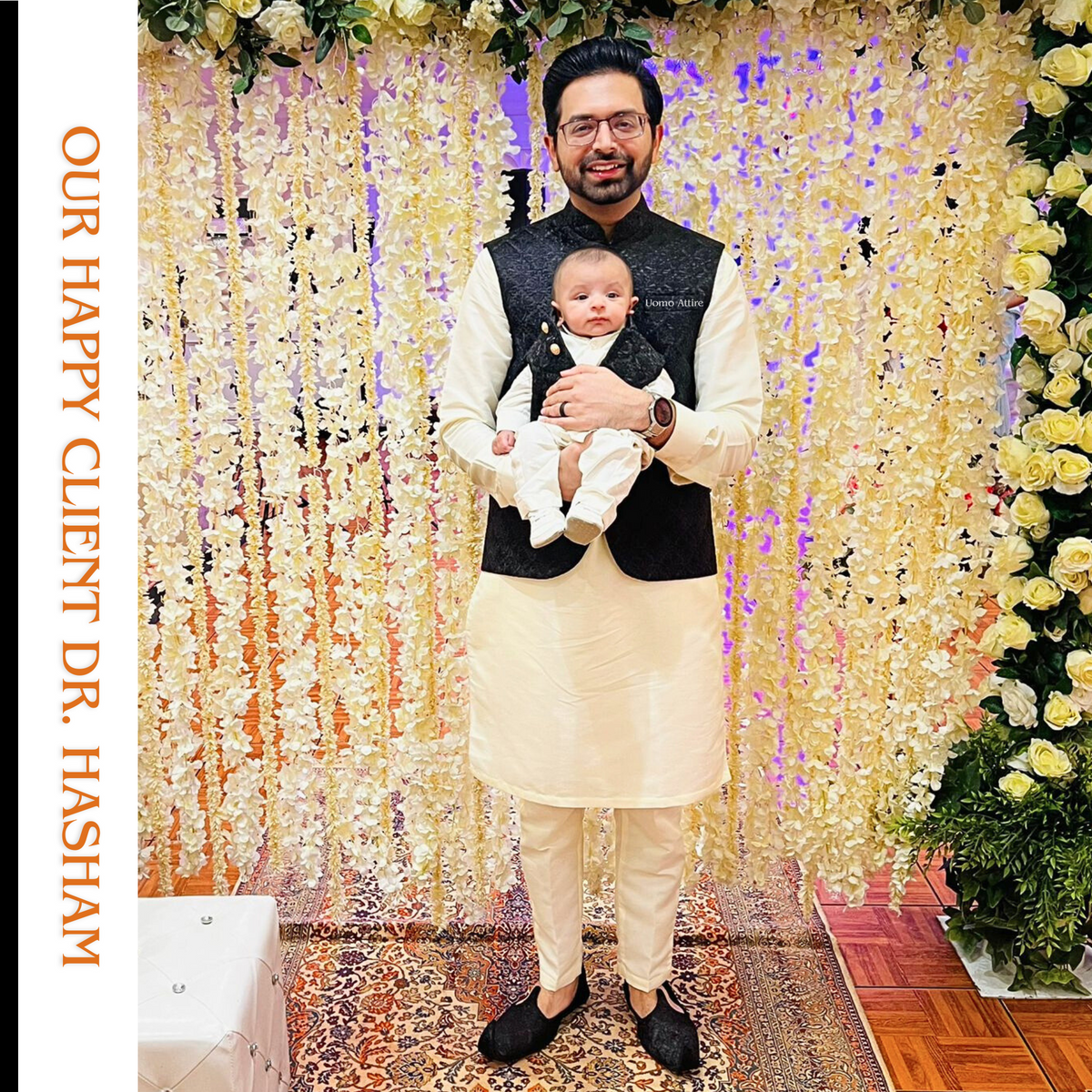 Our Valued Happy Client Dr. Hasham in Black Embroidered Waistcoat ...