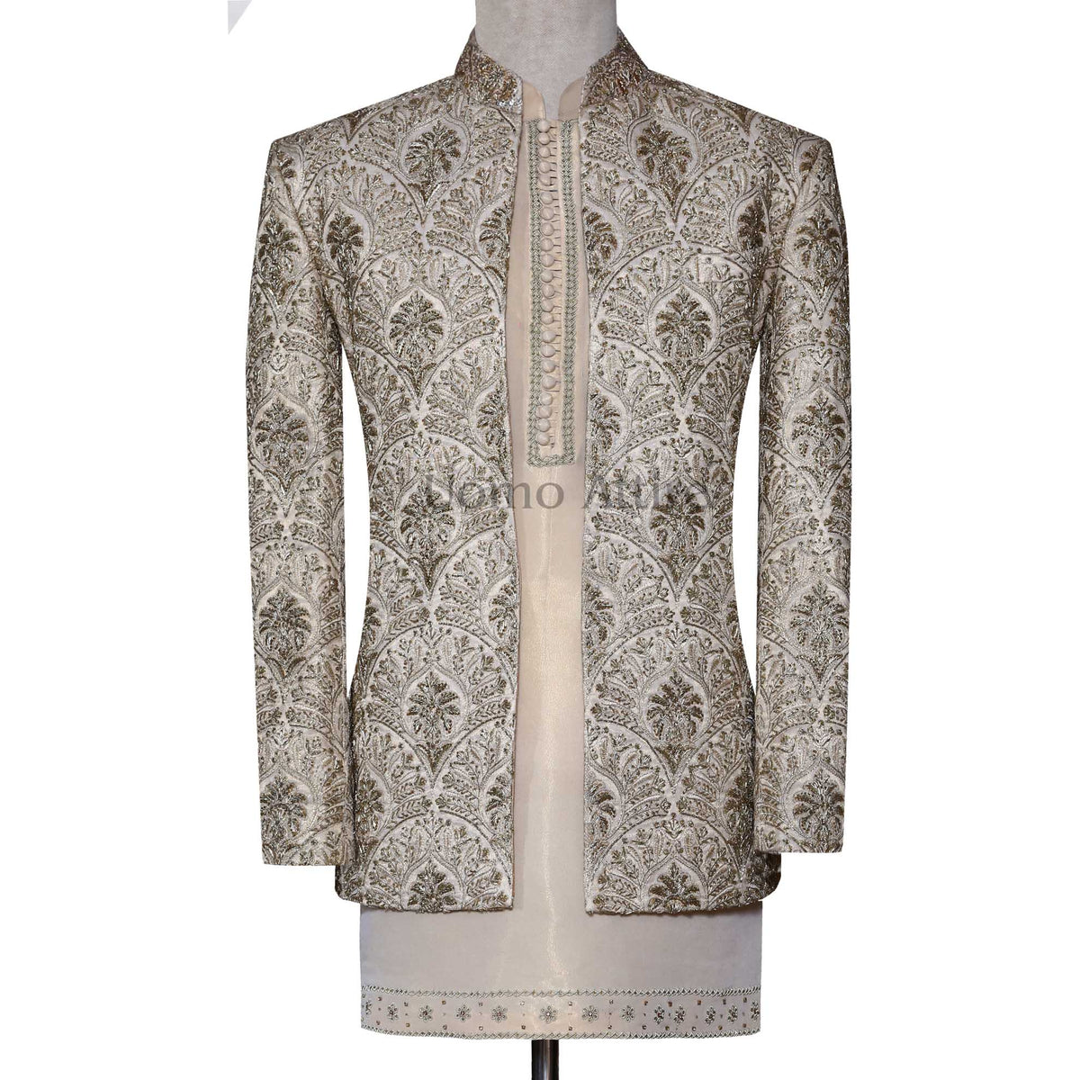 Golden Fully Embellished Prince Coat for Groom – Uomo Attire
