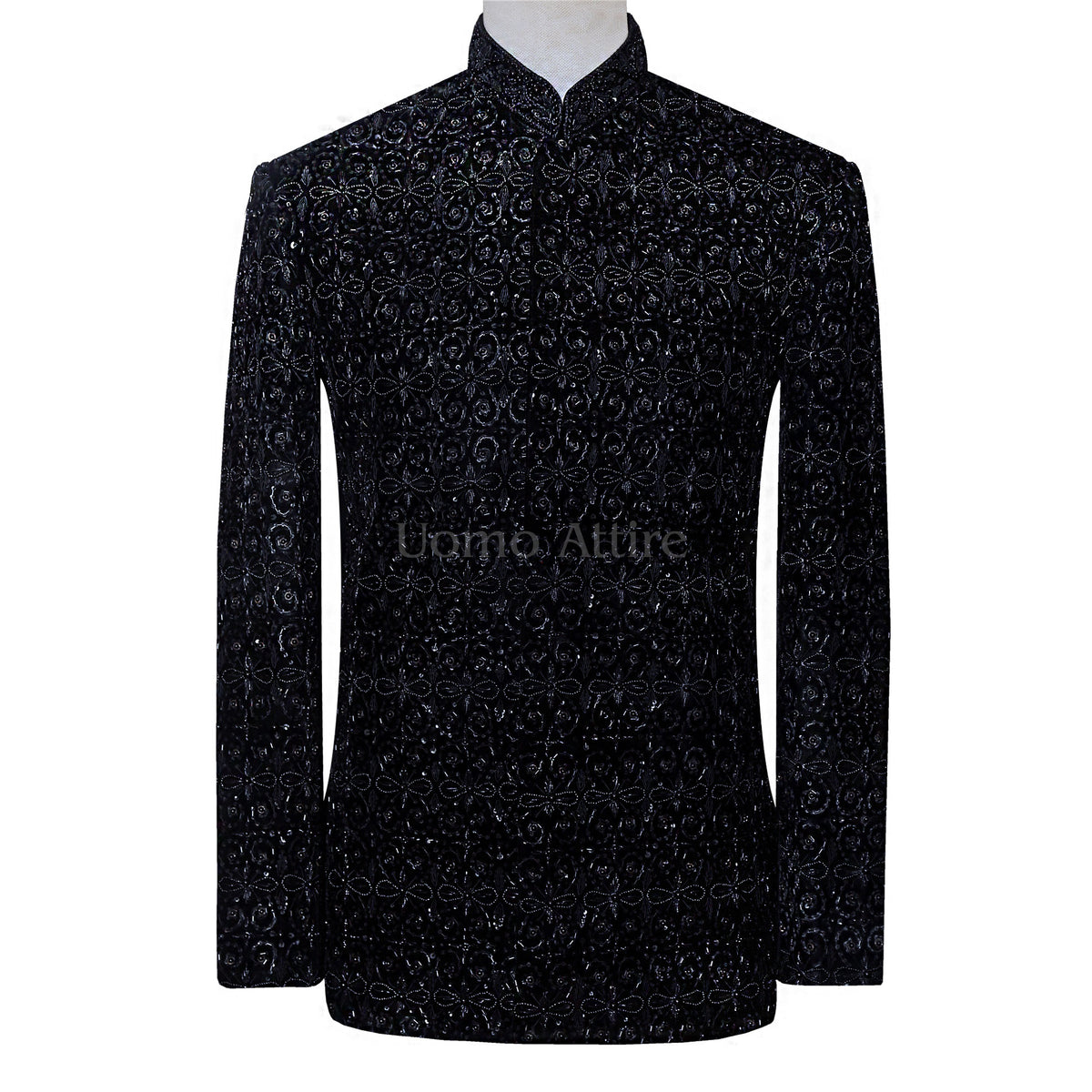 Mens Designer Black Velvet Prince Suit for Prom – Uomo Attire