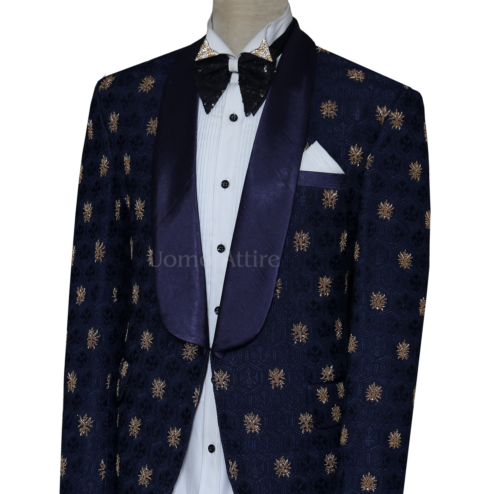 Navy Blue Italian Cut Mens Prom Tuxedo Suit – Uomo Attire