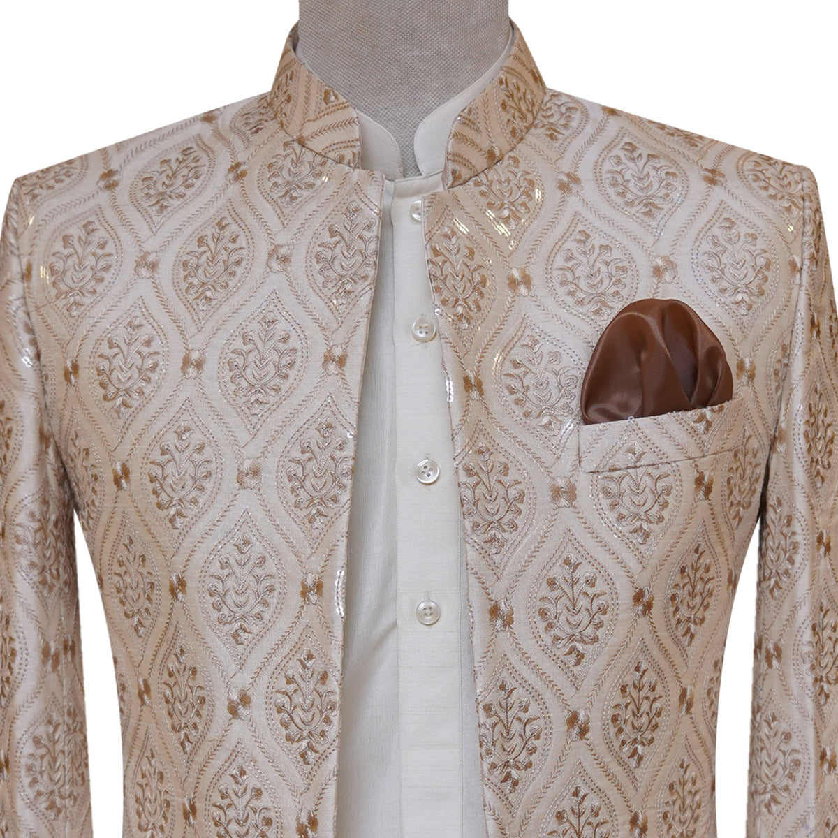 Open Front Sequin Embroidered Prince Coat For Men – Uomo Attire