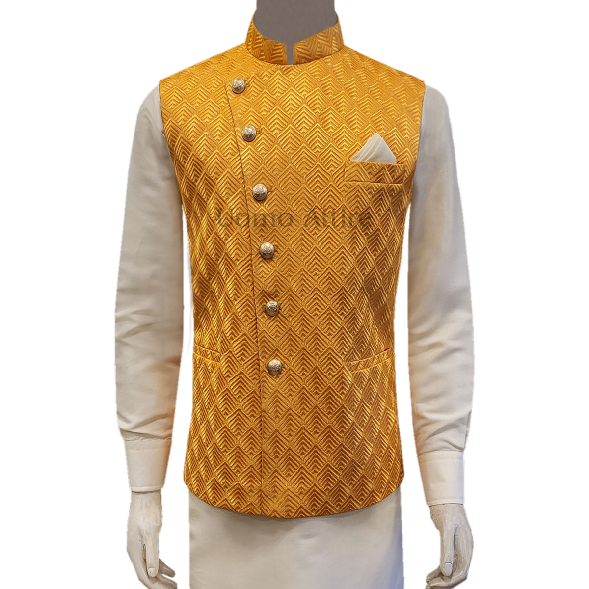 Pakistani Men's Waistcoat for Mehndi With Kurta Pajama – Uomo Attire