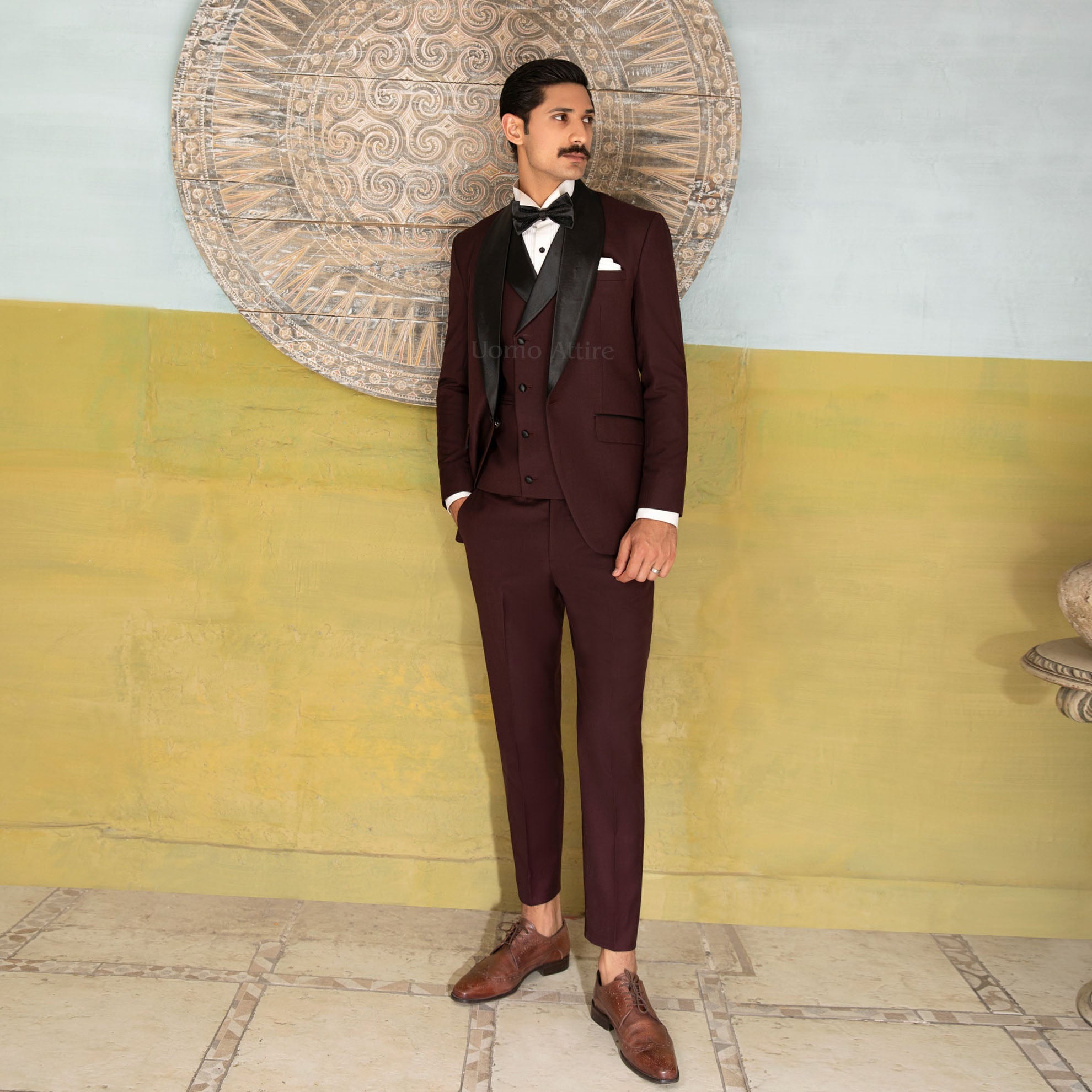 Premium Maroon Tuxedo Suit for Men – Uomo Attire