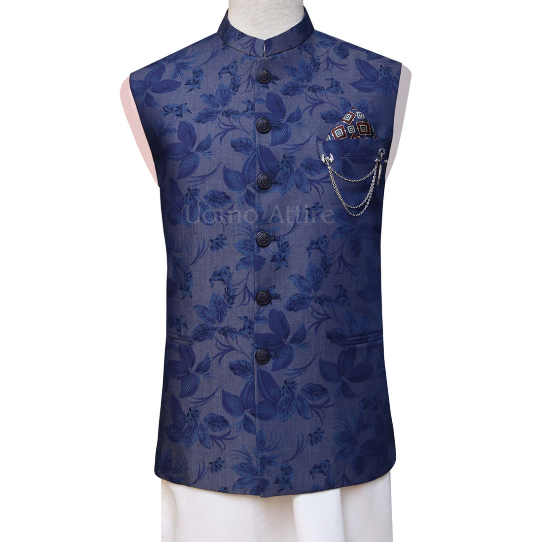 Single ply printed cotton customized waistcoat – Uomo Attire