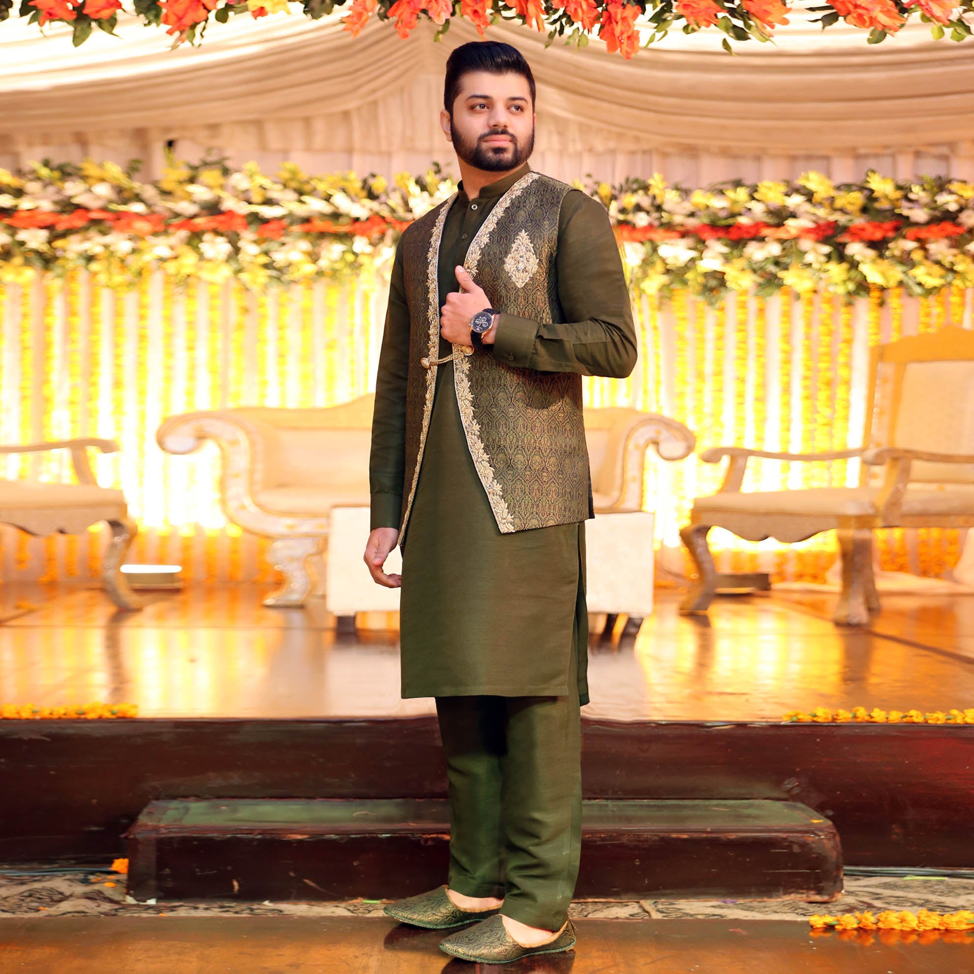 Waistcoat With Shalwar Kameez | Custom Made – Uomo Attire