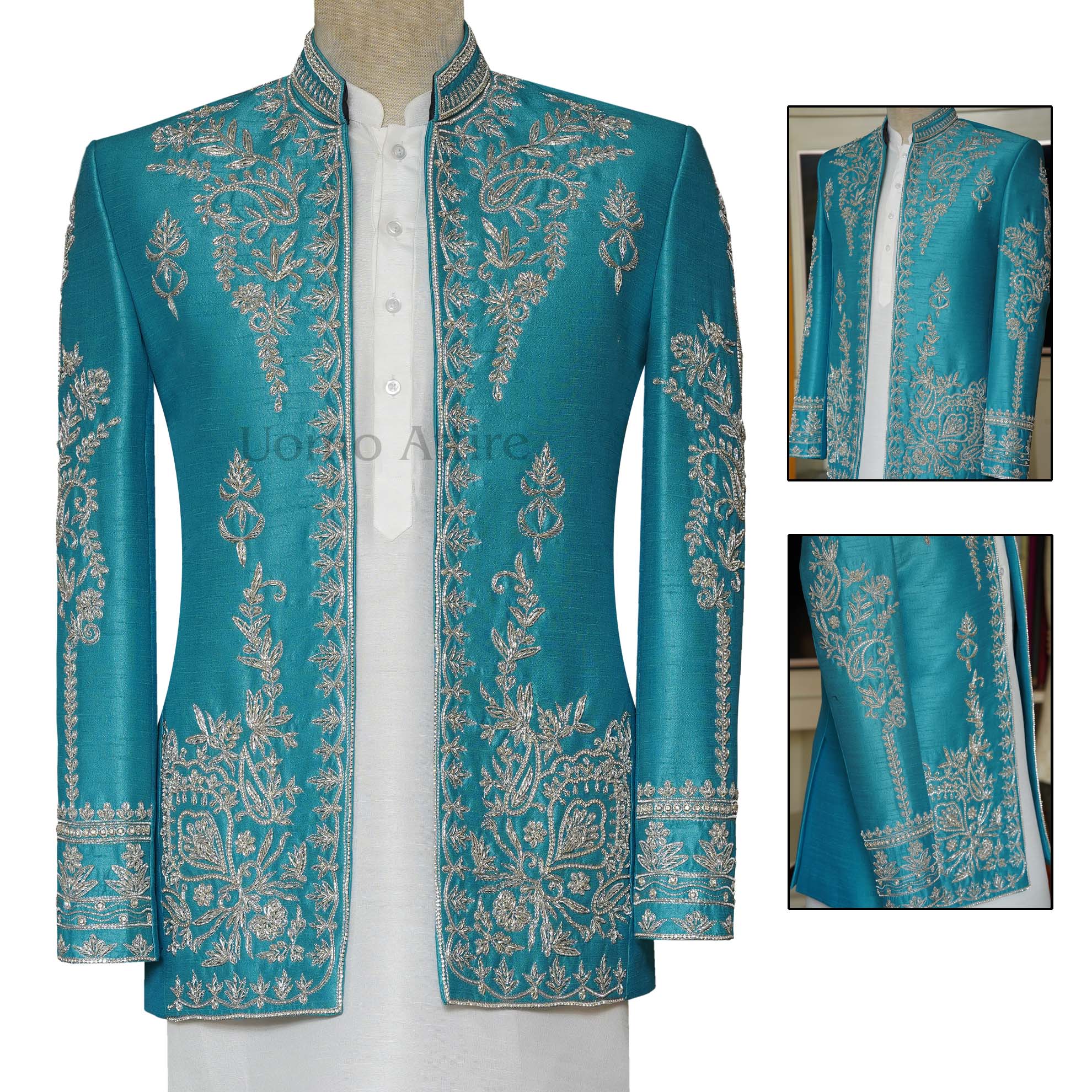 Classic Designer Open Front Wedding Prince Coat – Uomo Attire