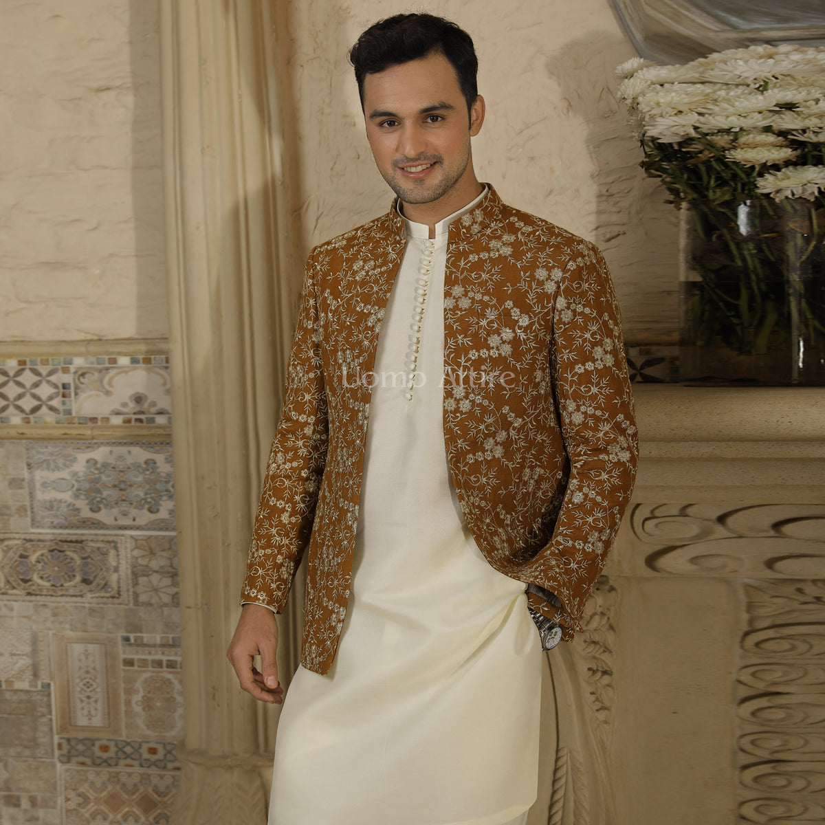 Custom-Made Fully Embroidered Open Front Prince Coat for Groom – Uomo ...