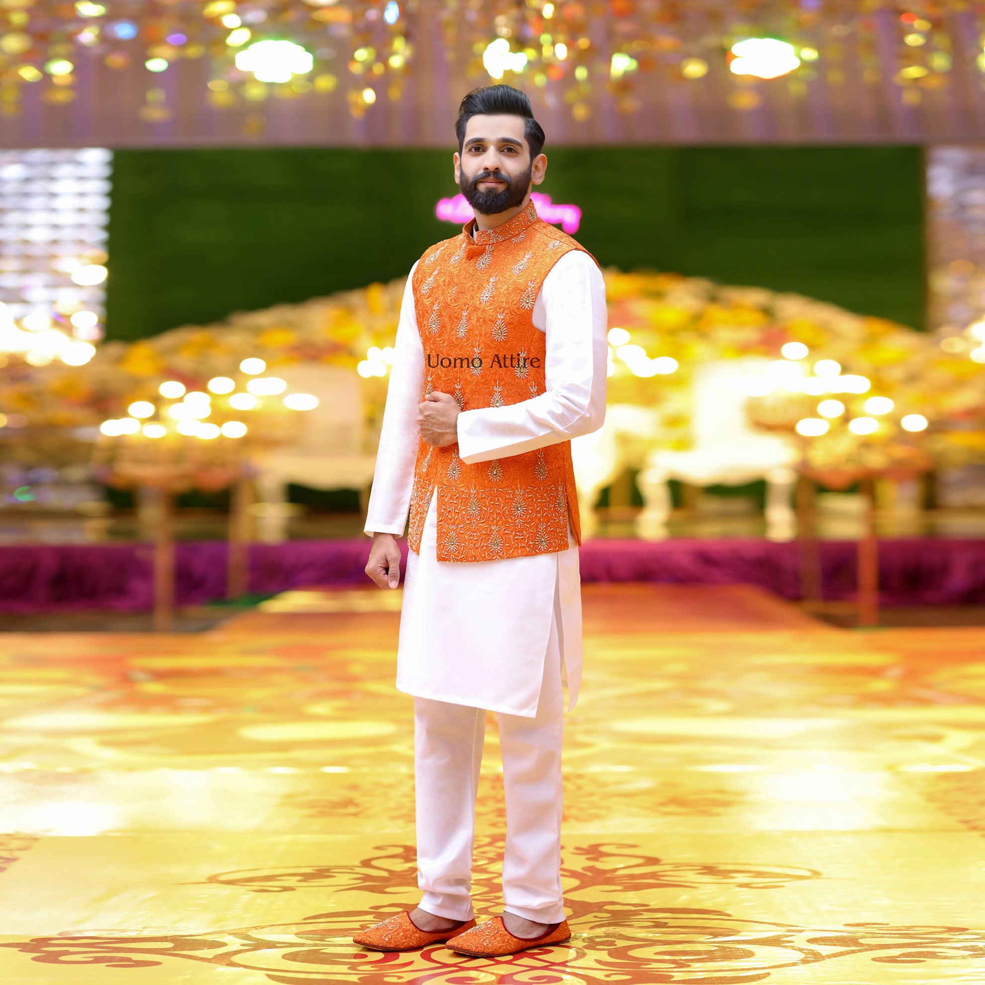 Waistcoat With Shalwar Kameez | Custom Made – Uomo Attire