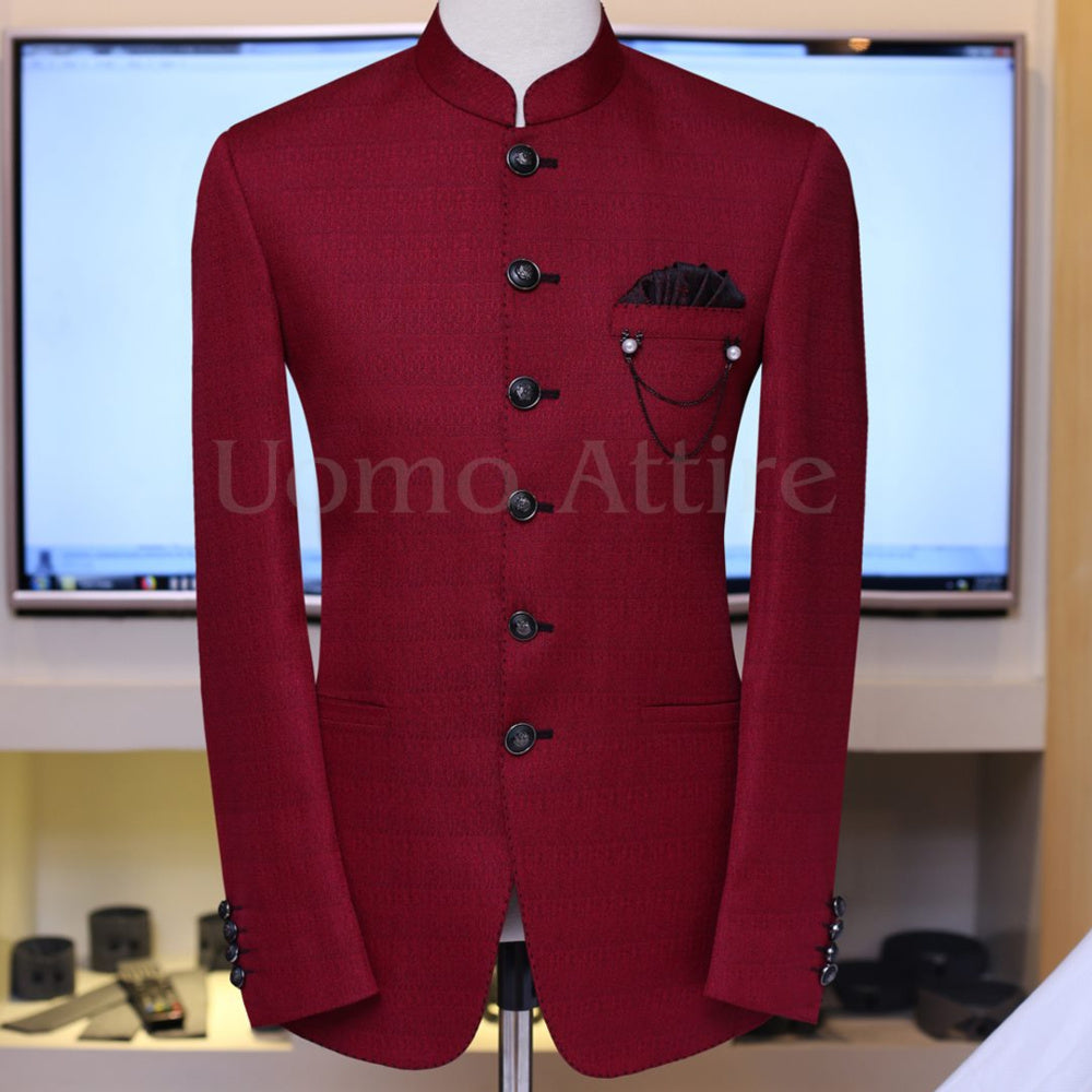 Custom-tailored blood red prince coat for your event – Uomo Attire