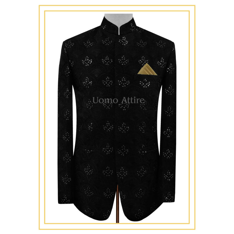 Slim fitted customized embroidered prince coat – Uomo Attire
