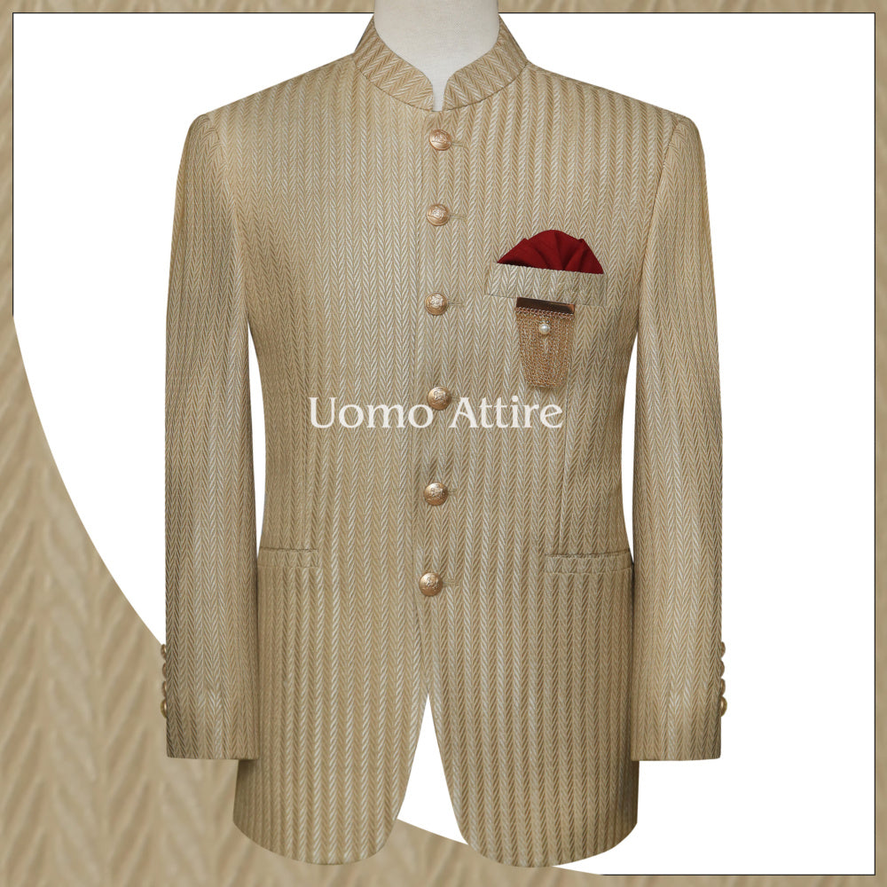 Luxurious golden customized Prince coat – Uomo Attire