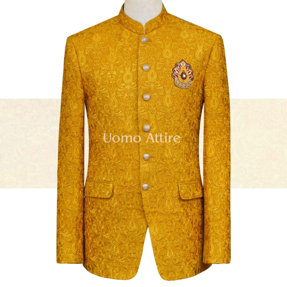 Full embroidered slim fit Prince coat with beautiful embellished motif ...
