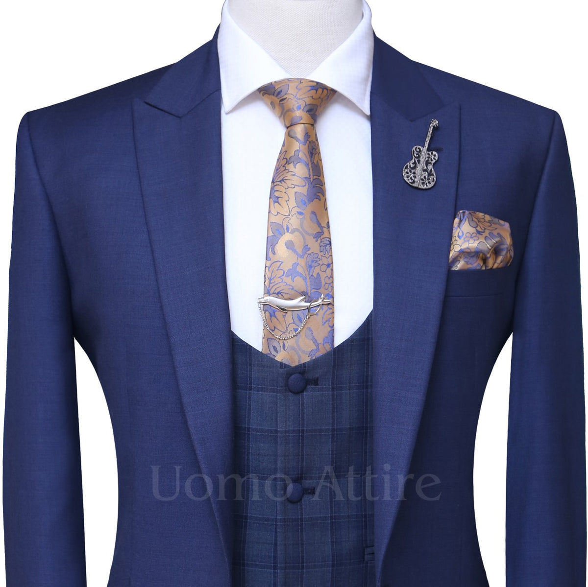 Mens suit shop's midnight blue 3 piece suit – Uomo Attire